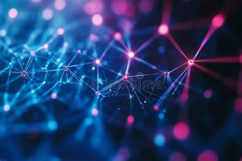 Cybernetic Neural Network Visualization With Glowing Synapses Digital Nodes And A Complex Web