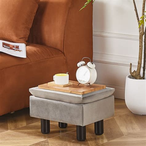 Cpintltr Velvet Footrest Stool Multifunctional Foot Stool Ottomans