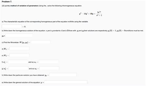Solved Problem Points Method Of Variation Of Chegg