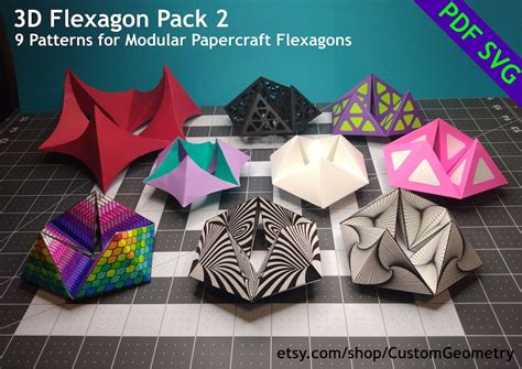 3d Flexagon Pack 2 Infinity Fidget Toys Pdf Svg Diy Papercraft