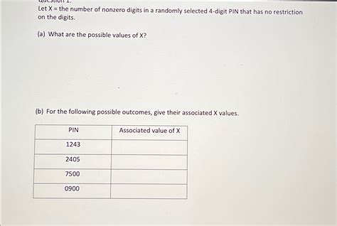 Solved Let X ﻿the Number Of Nonzero Digits In A Randomly