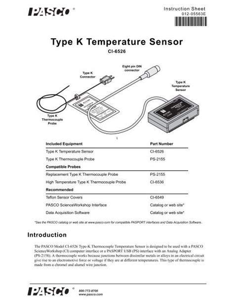 Type K Temperature Sensor