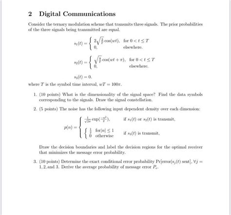 2 Digital Communications Consider The Ternary