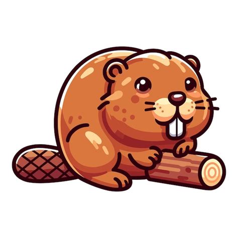 Cute Adorable Castor Personnage De Dessin Animé Illustration