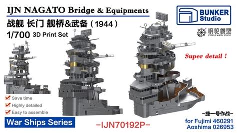 Bunker Ijn70192p 1700 Ijn Nagato Bridgeandequipments For Fujimi 460291