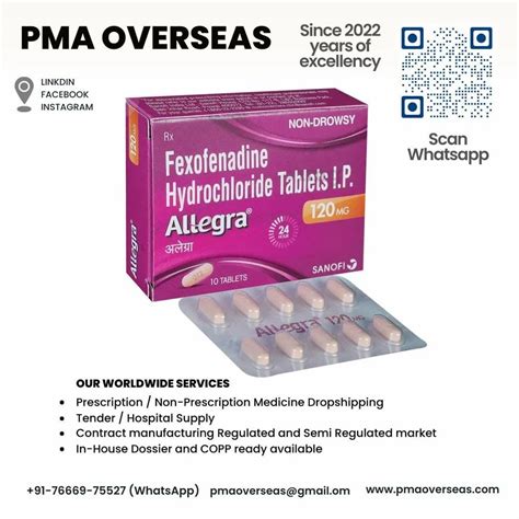 Fexofenadine 120mg Allegra 120mg Tablet At Rs 240stripe In Nagpur