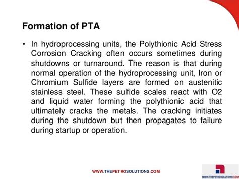 Avoiding Polythionic Acid Attack In Hydroprocessing Units Pptx