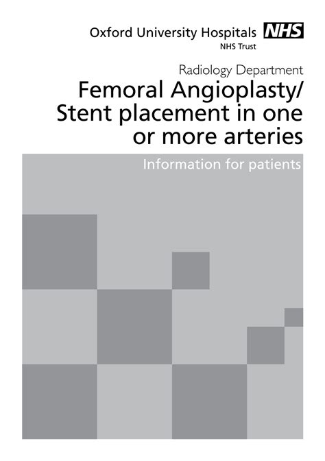 Femoral Angioplasty Stent Placement In One Or More Arteries Pdf
