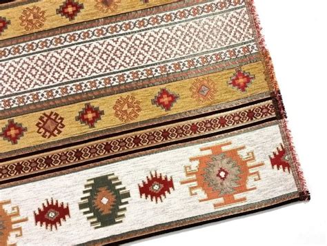 Ethnic Tribal Style Chenille Upholstery Fabric Aztec Navajo Jacquard