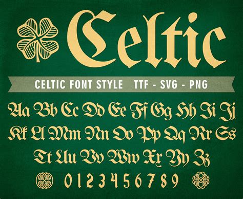 Celtic Font Irish Font Gaelic Font Tattoo Font Celtic Lettering Celtic
