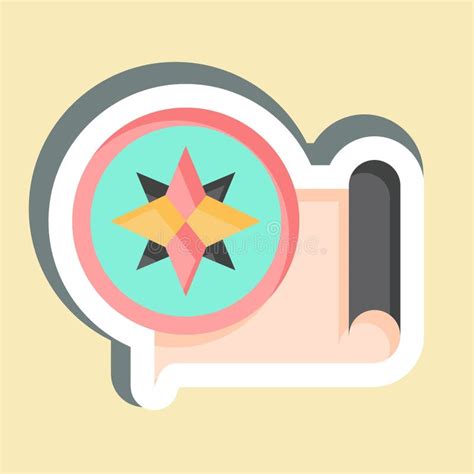 Sticker Compass Related To Navigation Symbol Stock Illustration