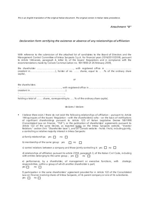 Fillable Online Declaration Of Affiliation Relationships Fax Email Print Pdffiller
