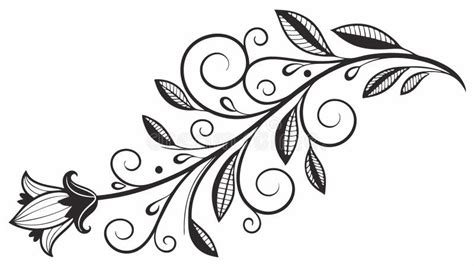 Elegant Floral Branch Decorative Scrollwork Design Vector Design Generative Ai Stock Vector