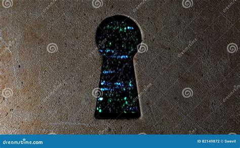 security concept hex code and binary code in the keyhole
