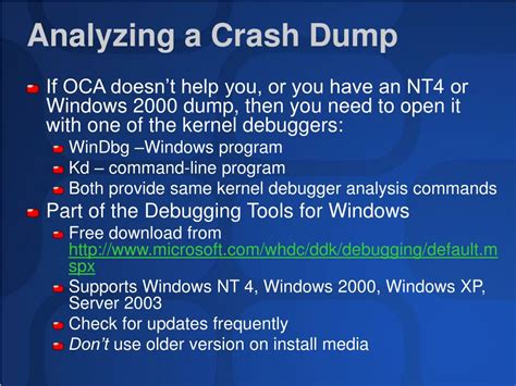 Ppt Adm390 Microsoft ® Windows ® Crash Dump Analysis Powerpoint