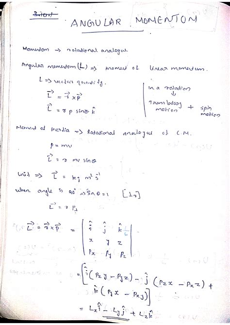 1st Semester Physics 4th Chapter Angular Momentum Angular Momentum Of A Particle Torque