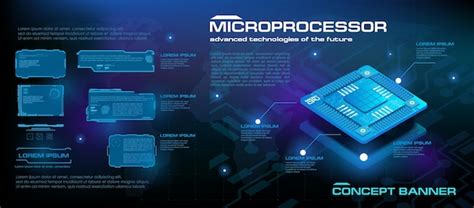 Premium Vector Powerful Microprocessor Of The Future Hitech New Generation Processor For