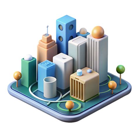 Magnificent Abstract Smart City Data Stream Visualization Isolated