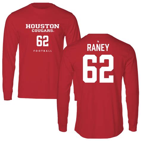 62 Jack Raney University Of Houston Football Red Long Sleeve