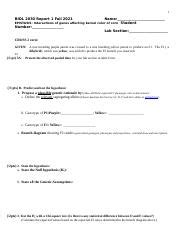 BIOL2030 LAB Report 1 Template F21 Docx 1 BIOL 2030 Report 1 Fall 2021 Name EPISTASIS