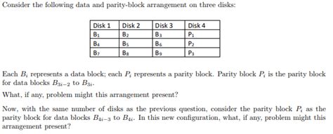 Solved Consider The Following Data And Parity Block