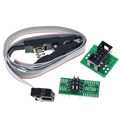 Soic8 Sop8 Test Clip For Eeprom 93cxx 25cxx 24cxx With Idc Breakout