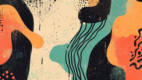 Abstract Art Poster Dynamic Interplay Of Bold Geometric Shapes Stock