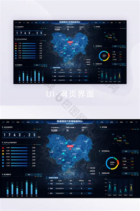 科技感深色炫酷物流快递数据可视化数据 包图网 科技感深色炫酷物流快递数据可视化数据 包图网