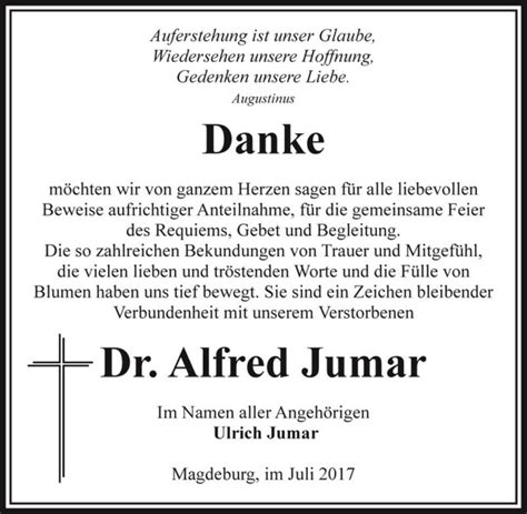 Traueranzeigen Von Dr Alfred Jumar Abschied Nehmende