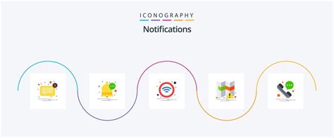 Notifications Flat 5 Icon Pack Including Sms Message Technology Notification Map 19654213