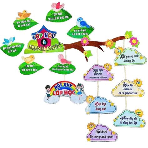 Classroom Rules Set And Happy Classroom Classroom Classroom Decoration