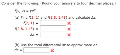 Solved Consider The Following Round Your Answers To Four Chegg