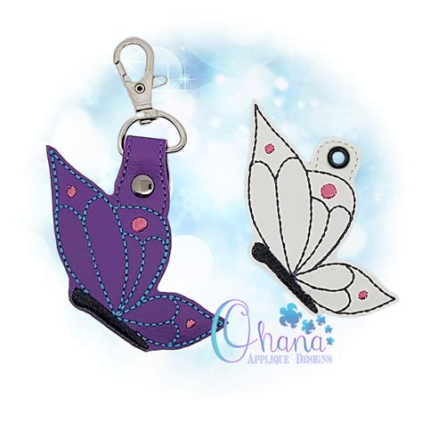 Flying Butterfly Key Chain Design Ohana Applique Designs