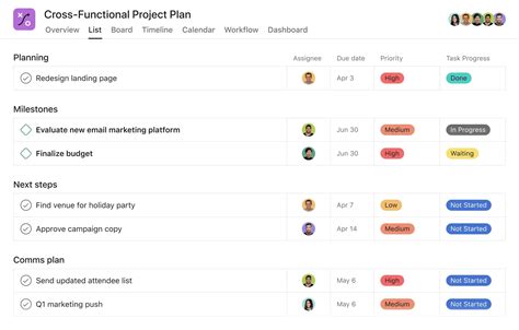 Free Cross Functional Project Template 2025 • Asana