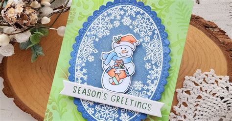 Newtons Nook Designs Seasons Greetings Snowman Card By Amanda Wilcox