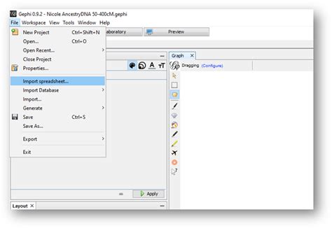 creating network graphs with gephi part 2 import spreadsheets and run