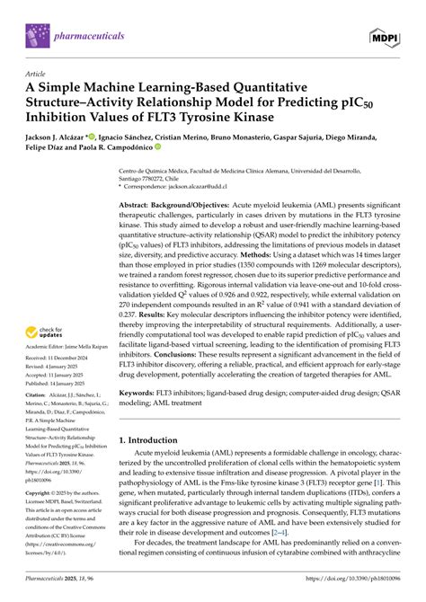 Pdf A Simple Machine Learning Based Quantitative Structure Activity Relationship Model For