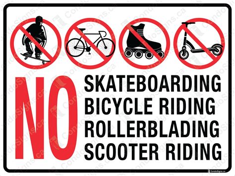 No Skateboarding No Bicycle Riding No Rollerblading No Scooter Ridi