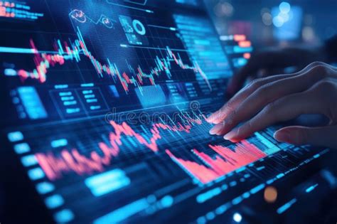 A Person Analyzes Financial Data On A Computer Screen Showcasing Charts And Graphs In A Modern