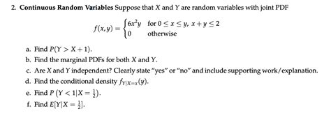 continuous random variables suppose that x ﻿and y