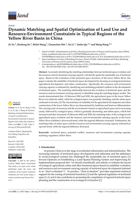 Pdf Dynamic Matching And Spatial Optimization Of Land Use And Resource Environment Constraints