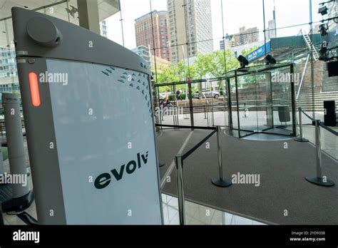 File The Evolv Express Weapons Detection System Lights Up Red During File The Evolv Express Weapons Detection System Lights Up Red During