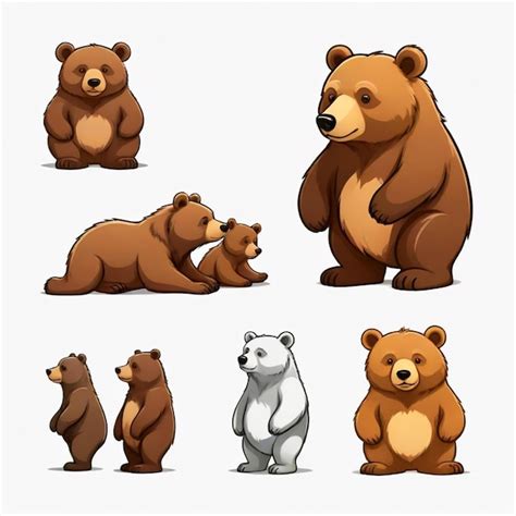 Premium Vector A Collection Of Different Bears Including One Of Which