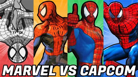 Evolution Of Spider Man In Marvel Vs Capcom Games Msh Mshvsf Mvc1