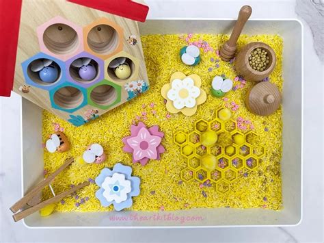 Bee Sensory Bin With Rice The Art Kit