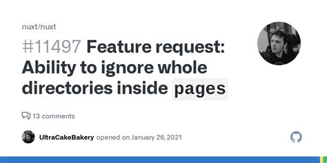 Feature Request Ability To Ignore Whole Directories Inside `pages` · Issue 11497 · Nuxtnuxt
