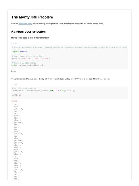 Monty Hall Gd Pdf Computer Programming Applied Mathematics