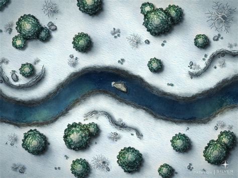 Winter River Battlemap 40x30 By Silvercompassmaps On Deviantart