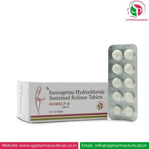 Isoxsuprine Hydrochloride 40mg Sustained Release Tablet At Rs 1210 Box Isoxsuprine Tablets In