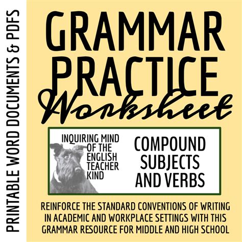 Grammar Practice Worksheet On Compound Subject And Verb Agreement